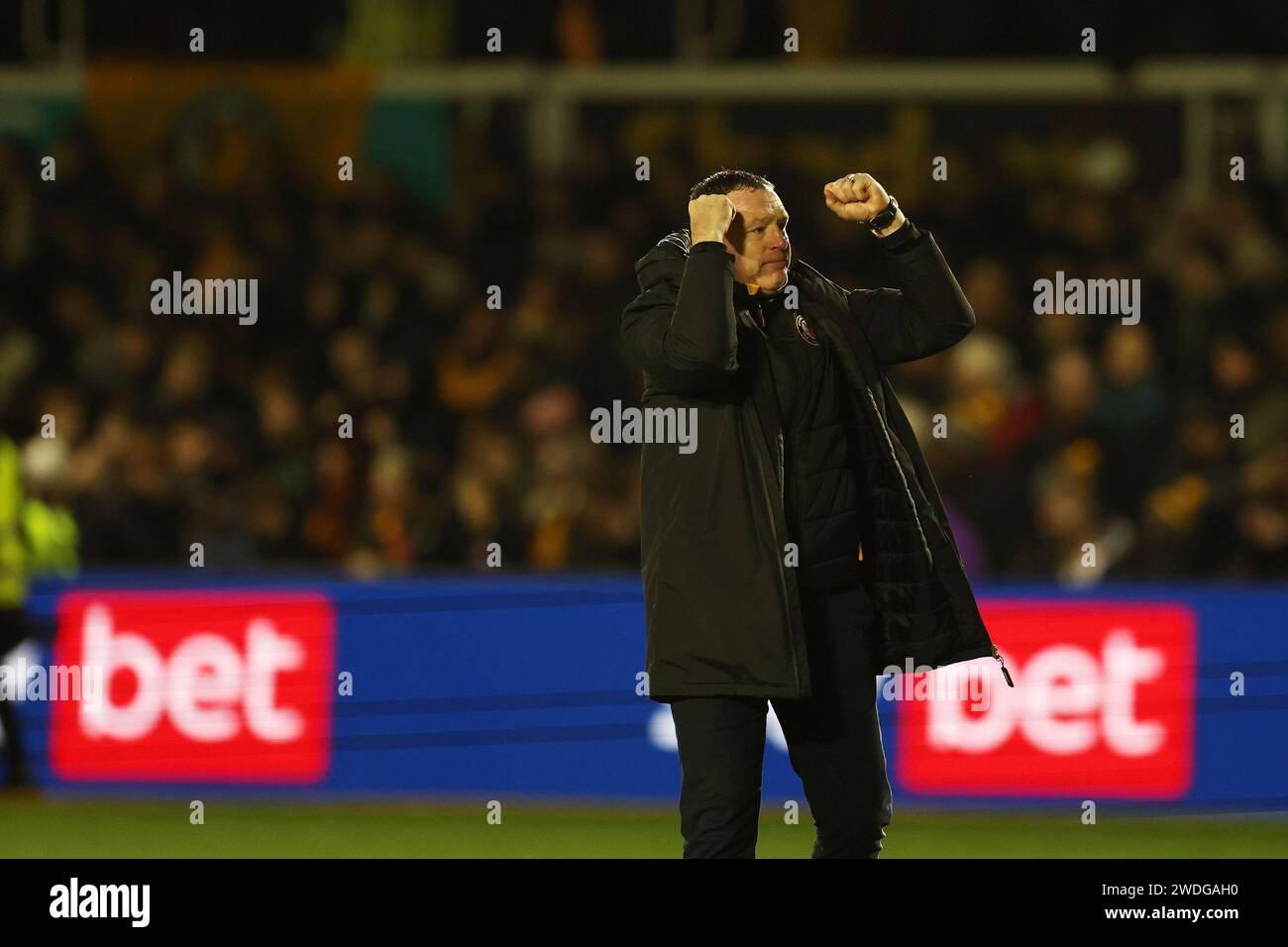 Newport, UK. 20th Jan, 2024. Graham Coughlan, the manager of Newport ...