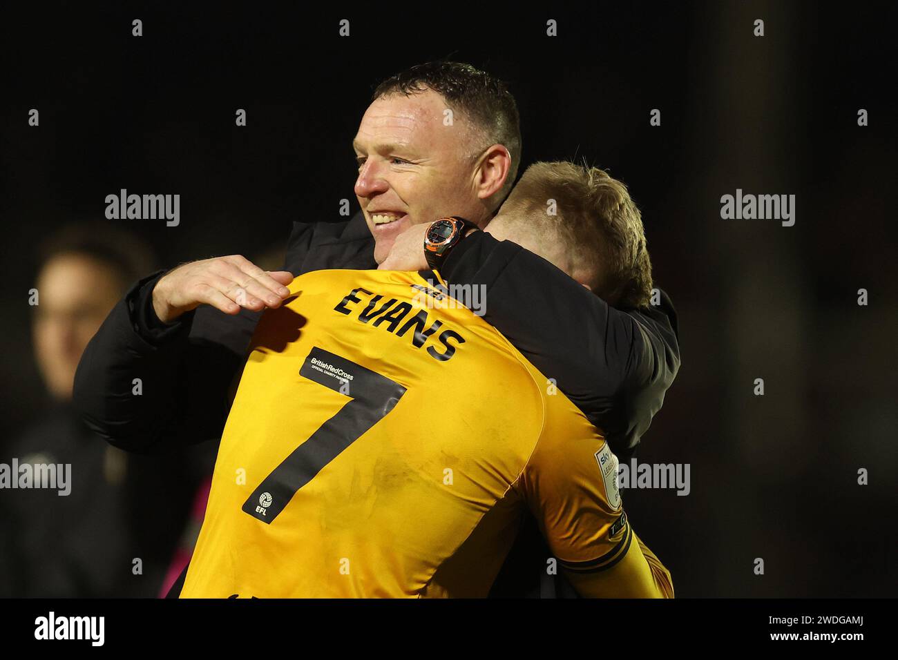 Newport, UK. 20th Jan, 2024. Graham Coughlan, the manager of Newport ...