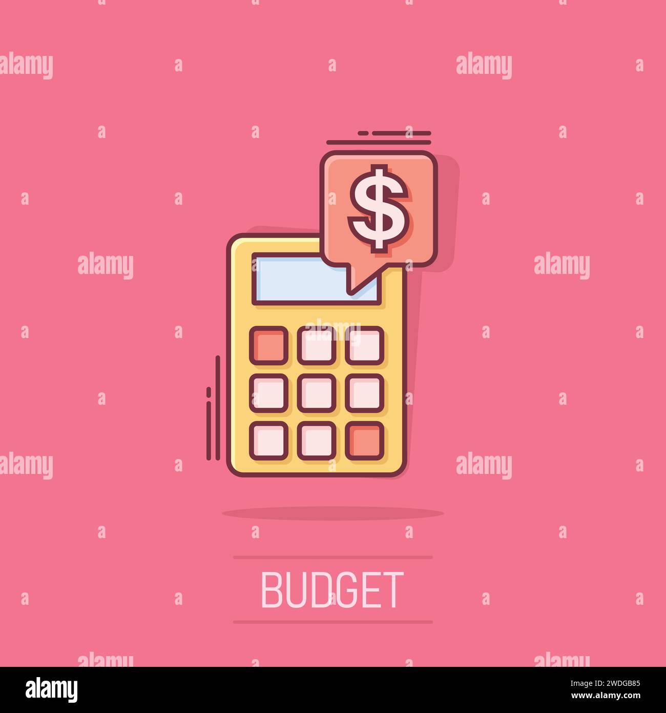 Money calculation icon in comic style. Budget banking vector cartoon ...
