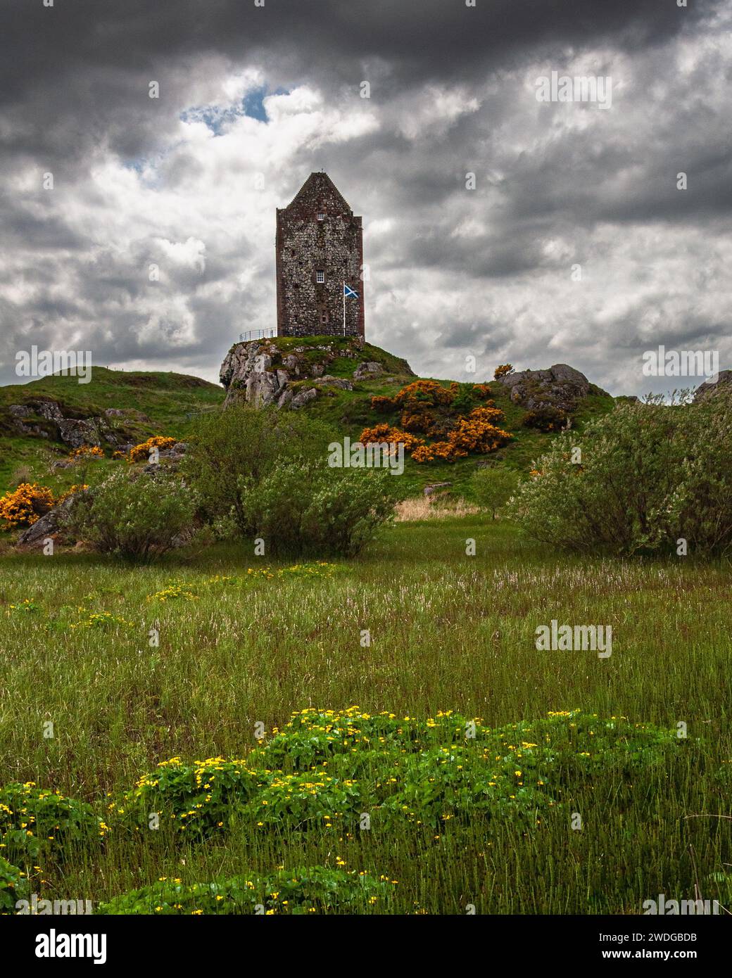 Portrait shot of Smailholm Tower, in the Scottish Borders one of many ...