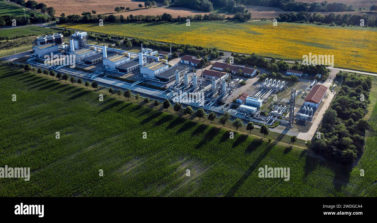 Aerial view of the Mallnow natural gas compressor station of Gascade ...