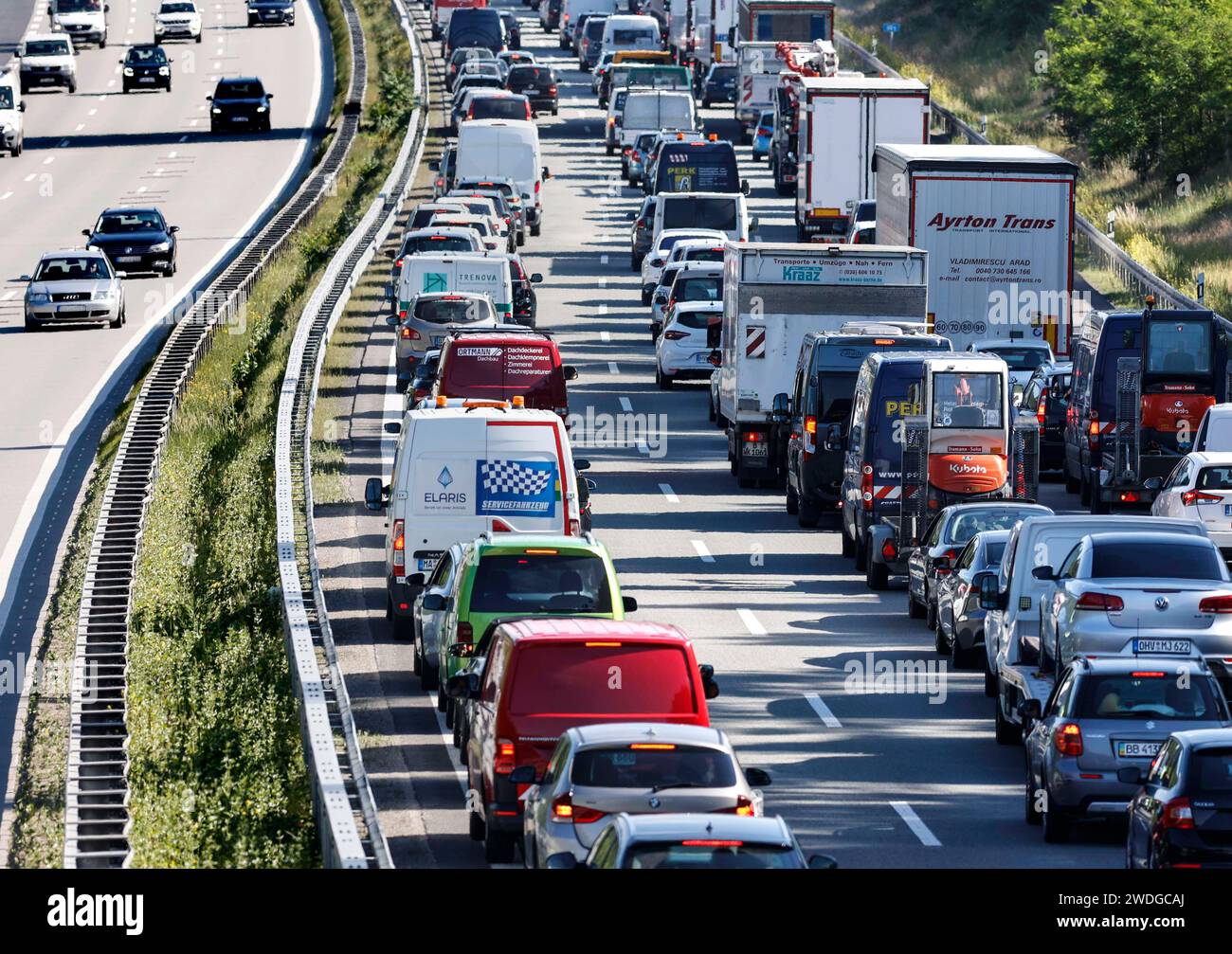 Traffic jam on the A10 motorway near Erkner Stock Photo - Alamy