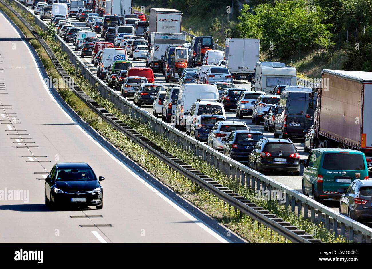 Traffic jam on the A10 motorway near Erkner Stock Photo - Alamy