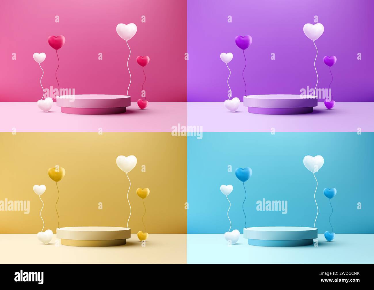 Valentine's Day visuals with this realistic 3D podium mockup. Featuring ...