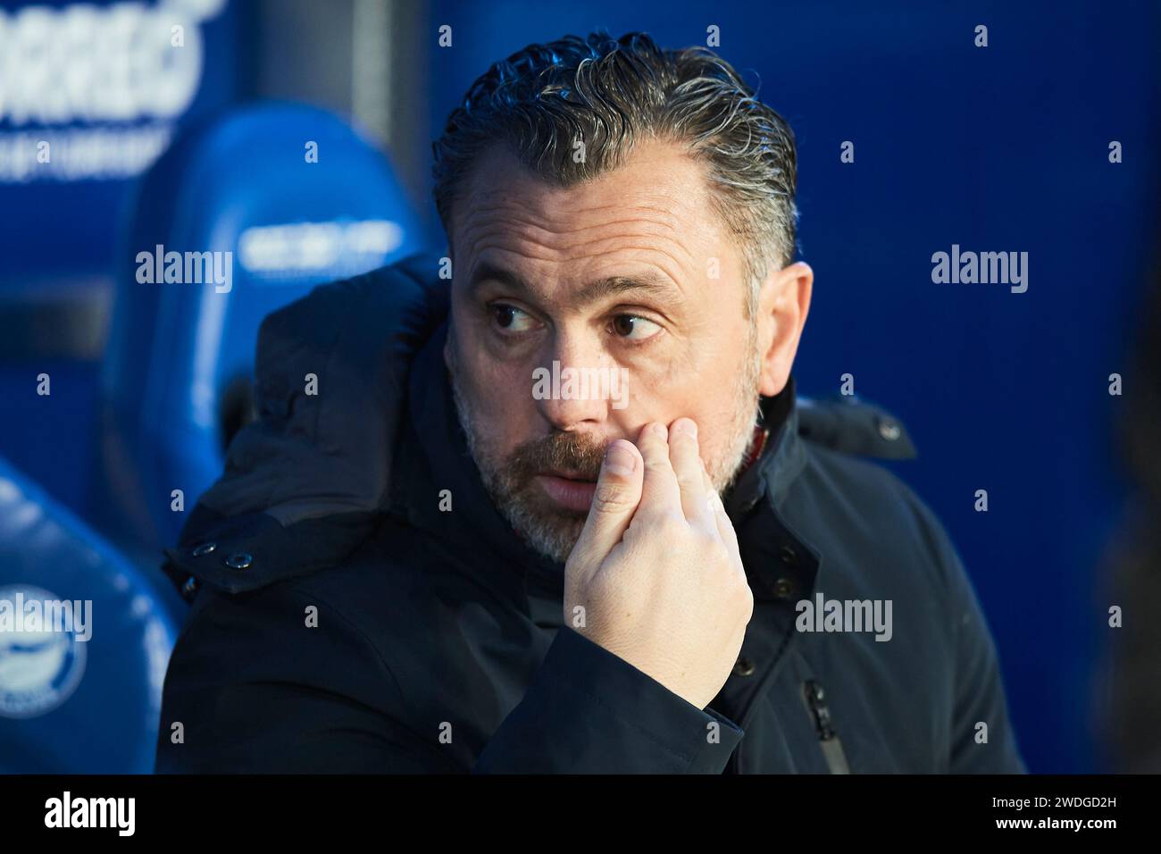 Cadiz CF head coach Sergio Gonzalez looks on during the LaLiga EA ...