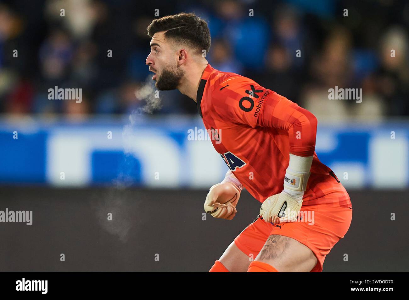 Antonio Sivera of Deportivo Alaves reacts during the LaLiga EA Sports ...