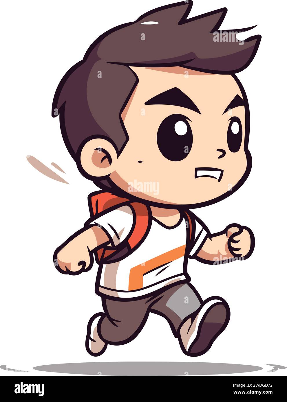 Running Boy Retro Cartoon Vector Illustration Stock Vector Image & Art ...