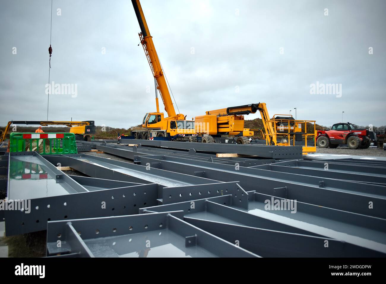 Airbourne Colours new base (Hangar 4) under construction at Teesside International Airport in ...