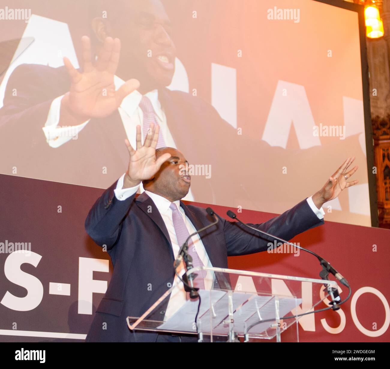 London, UK. 20th Jan, 2024. David Lammy, MP for Tottenham, Shadow ...