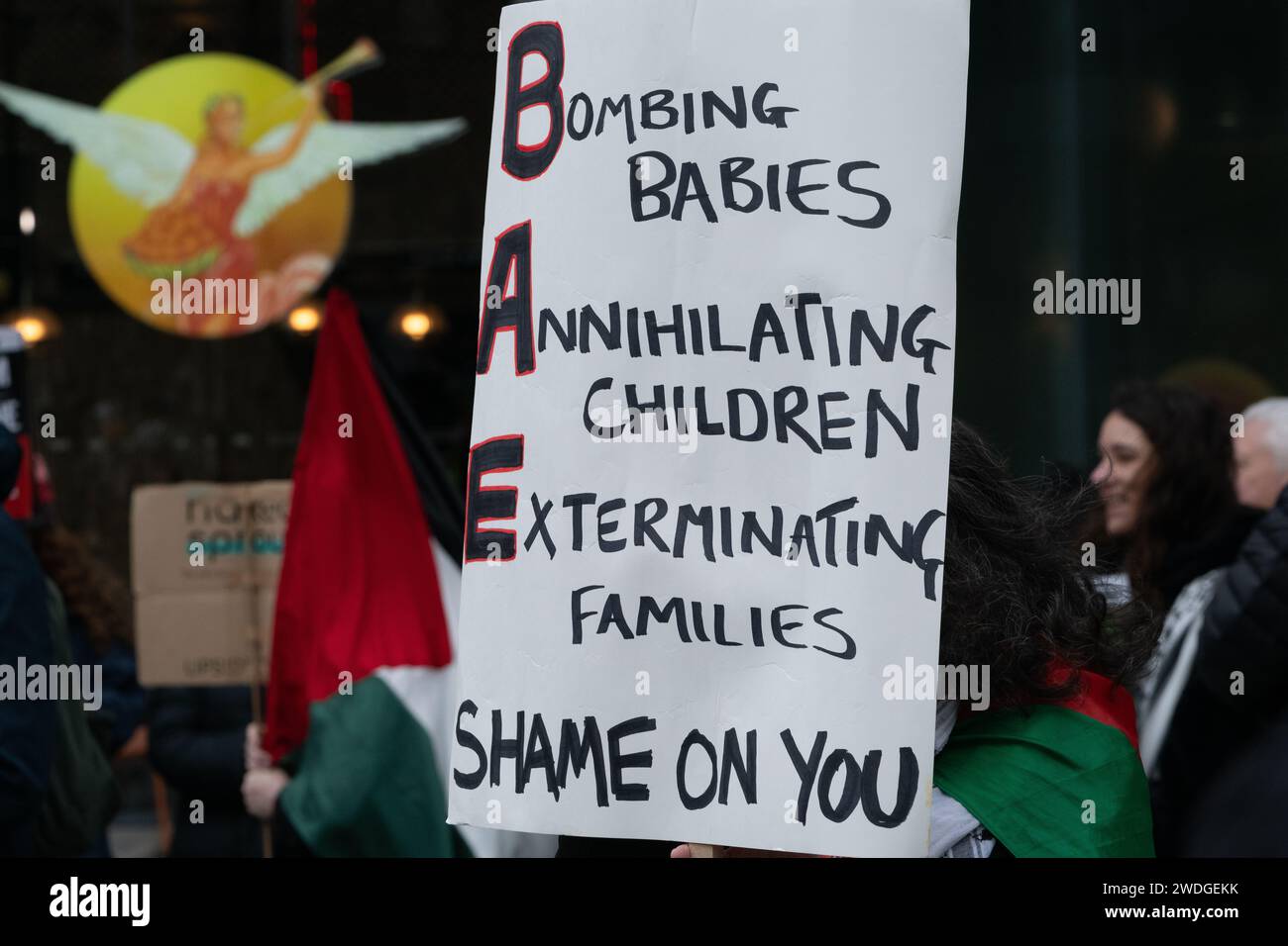London, UK. 20 January, 2024. Palestine supporters stage a protest ...