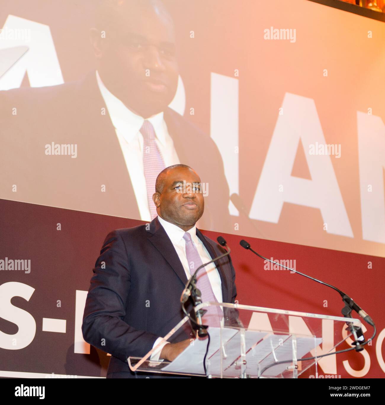 London, UK. 20th Jan, 2024. David Lammy, MP for Tottenham, Shadow ...