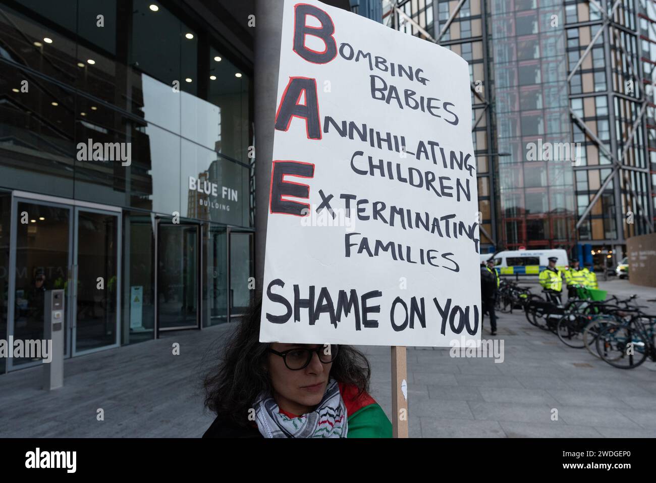 London, UK. 20 January, 2024. Palestine supporters stage a protest ...