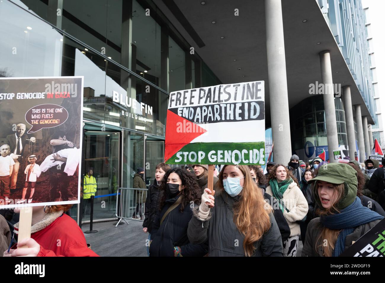 London, UK. 20 January, 2024. Palestine supporters stage a protest ...