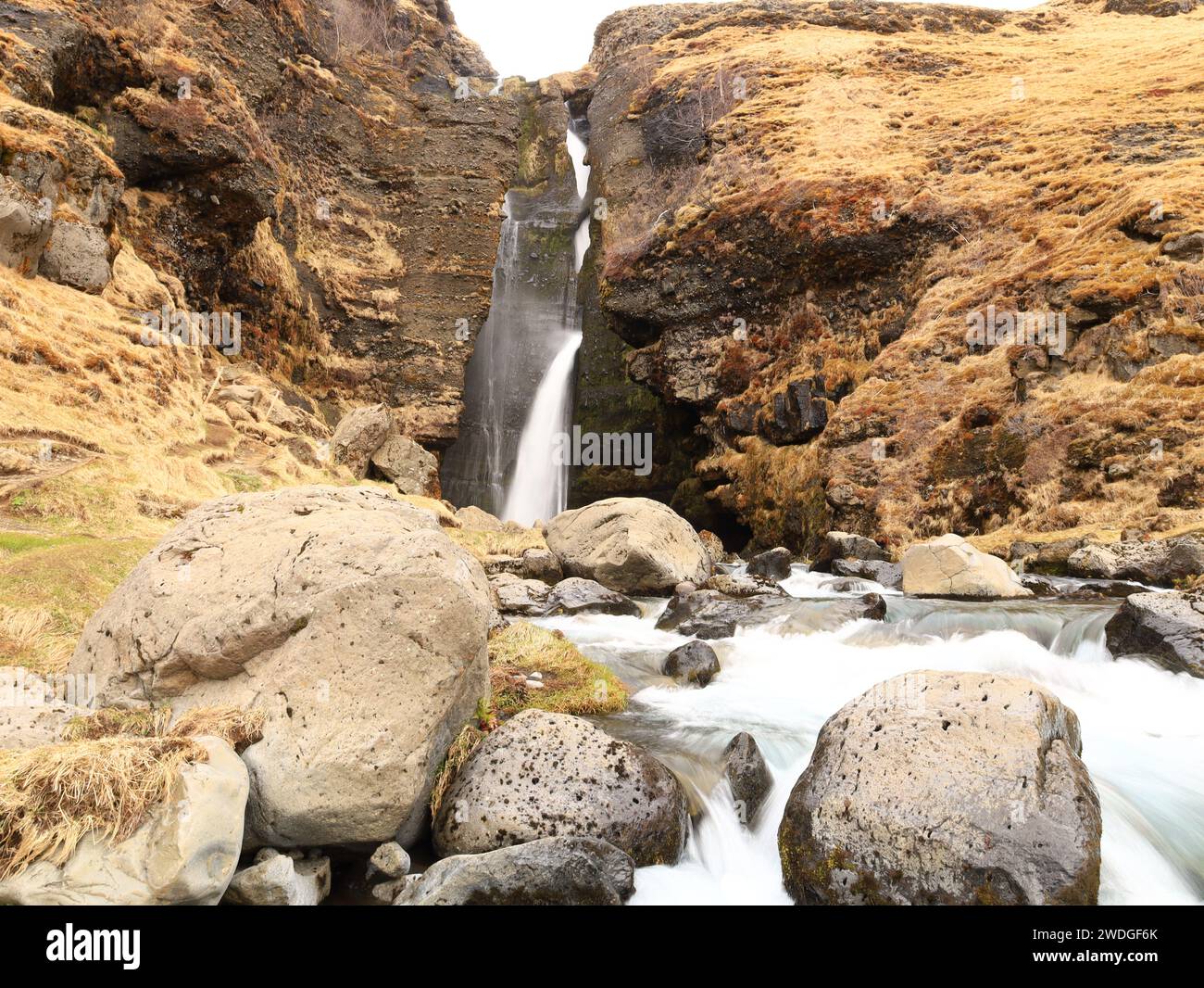 Gluggafoss is a waterfall in southern Iceland, specifically in the ...