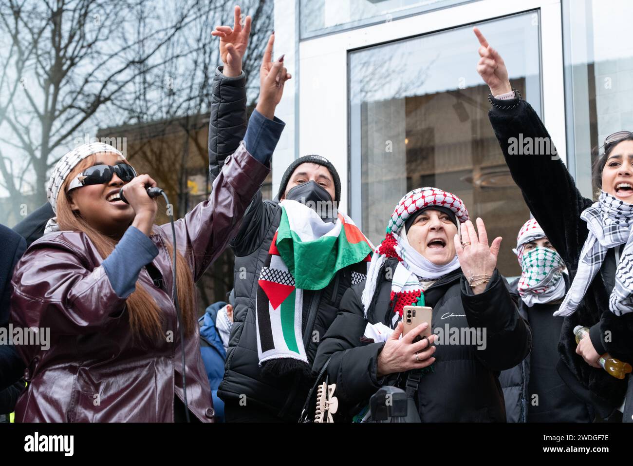 London, UK. 20 January, 2024. Palestine supporters stage a protest ...