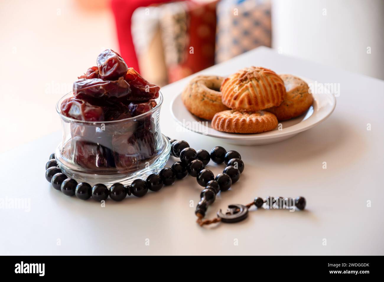 Variety of semolina maamoul cookies displayed with crescent ,star and ...