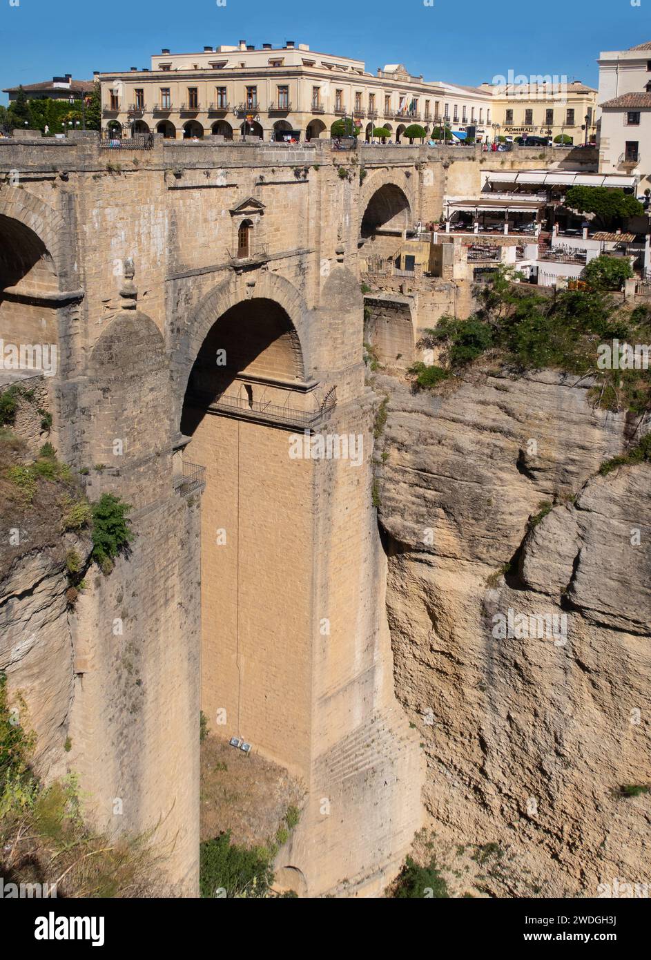 Puente Nuevo bridge in Ronda, Spain, separating the old town from the new Stock Photo - Alamy