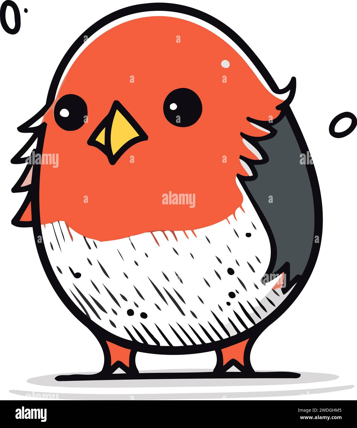 Vector illustration of a cute little red bird isolated on white ...
