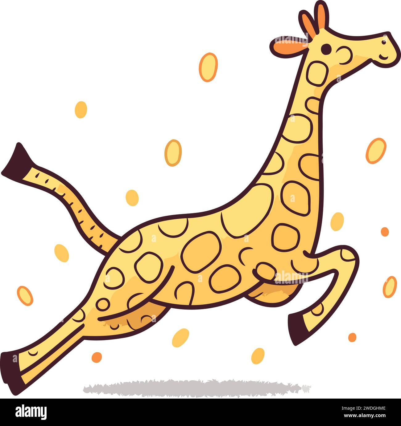 African giraffe running Stock Vector Images - Alamy