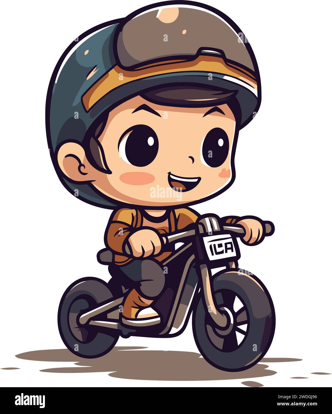 Cartoon motorcyclist Cut Out Stock Images & Pictures - Alamy