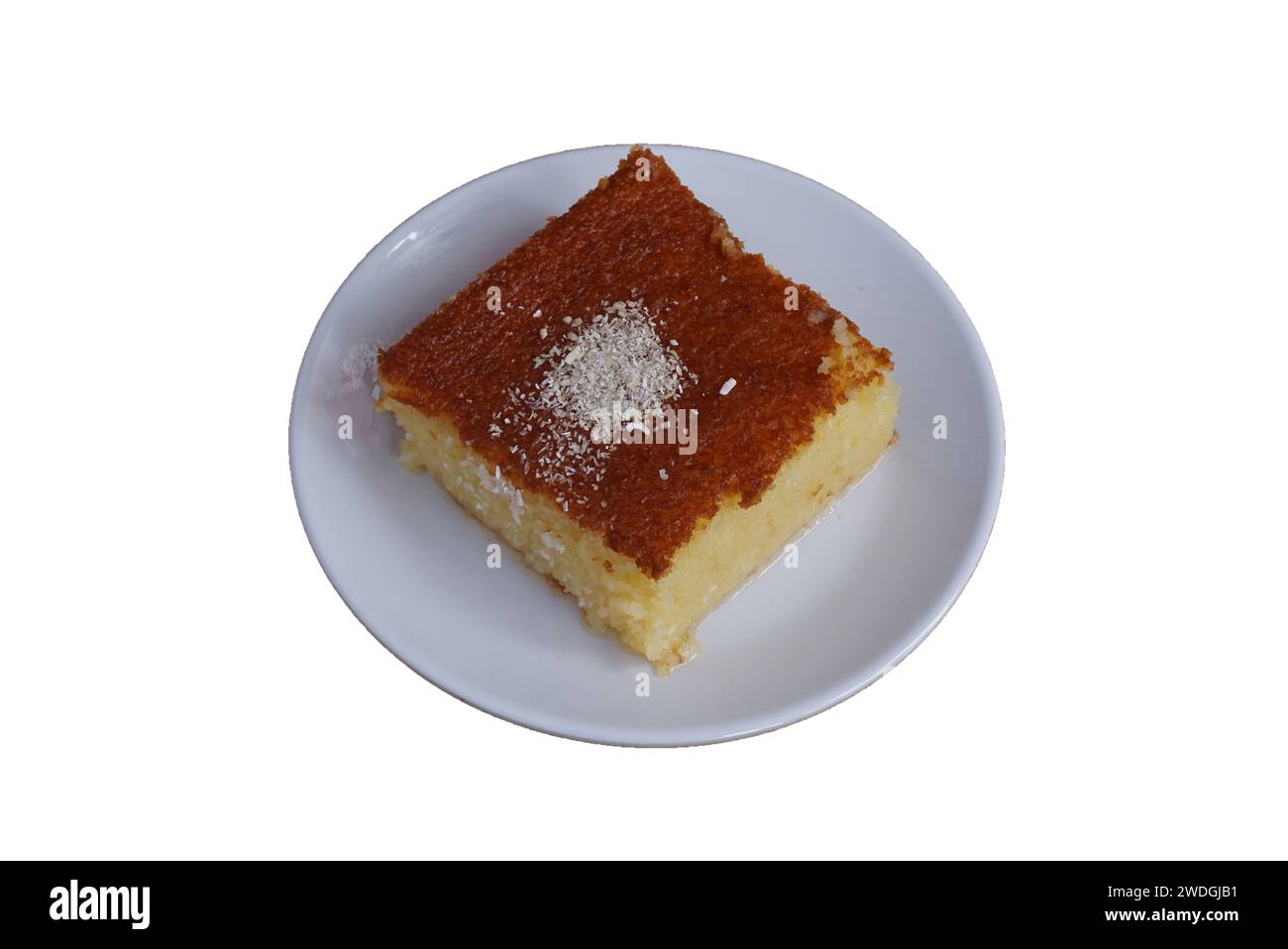 traditional Turkish dessert Revani, isolated Stock Photo - Alamy