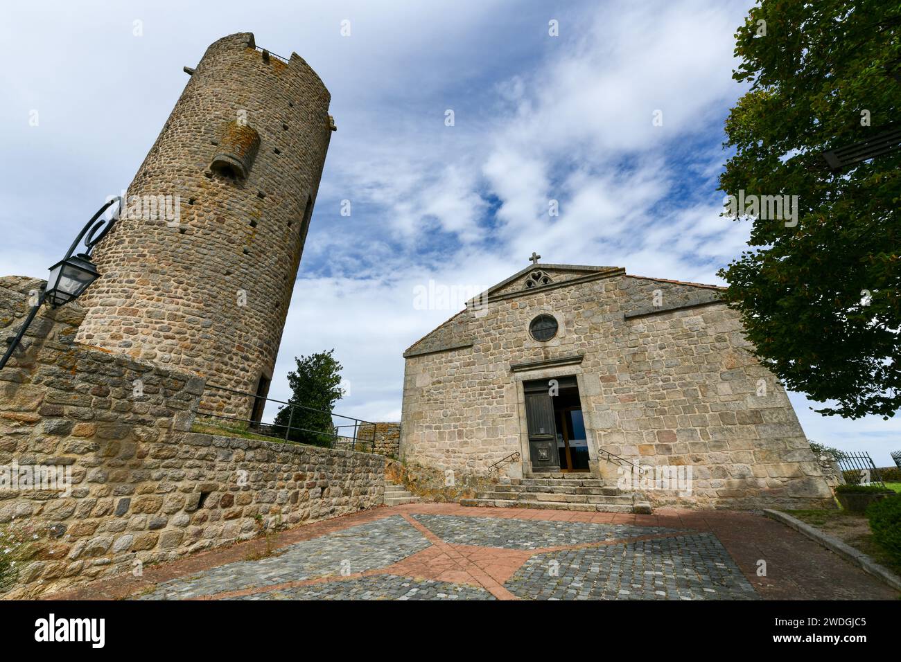 Saint Pierre Catholic Church in the town of Chambles, Loire department ...