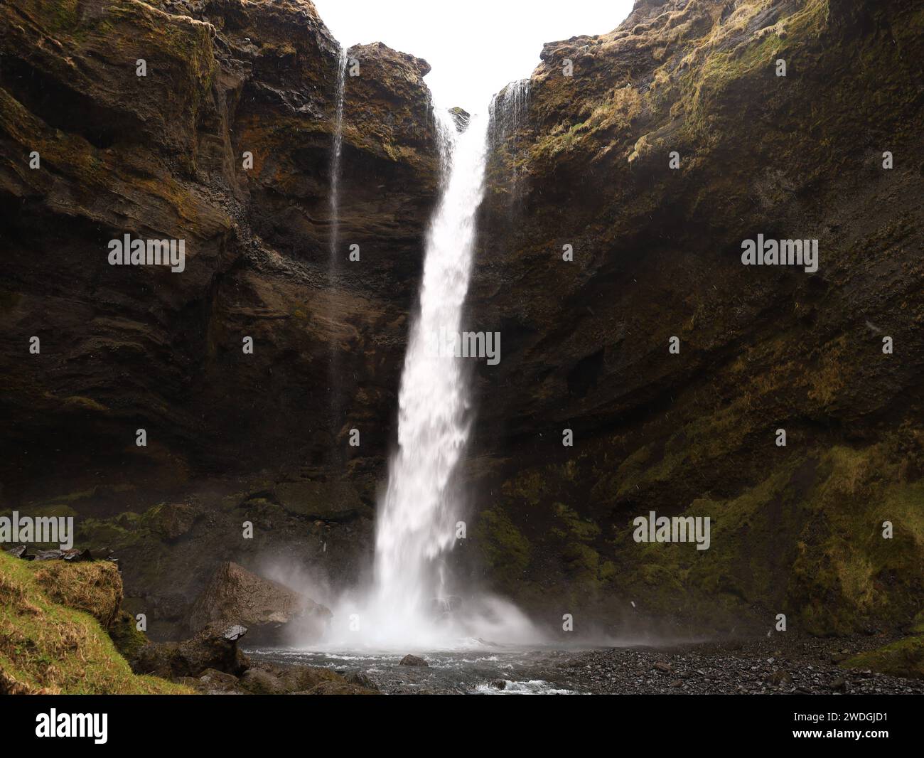 Kvernufoss waterfall is a beautiful 30-meters high waterfall that is ...