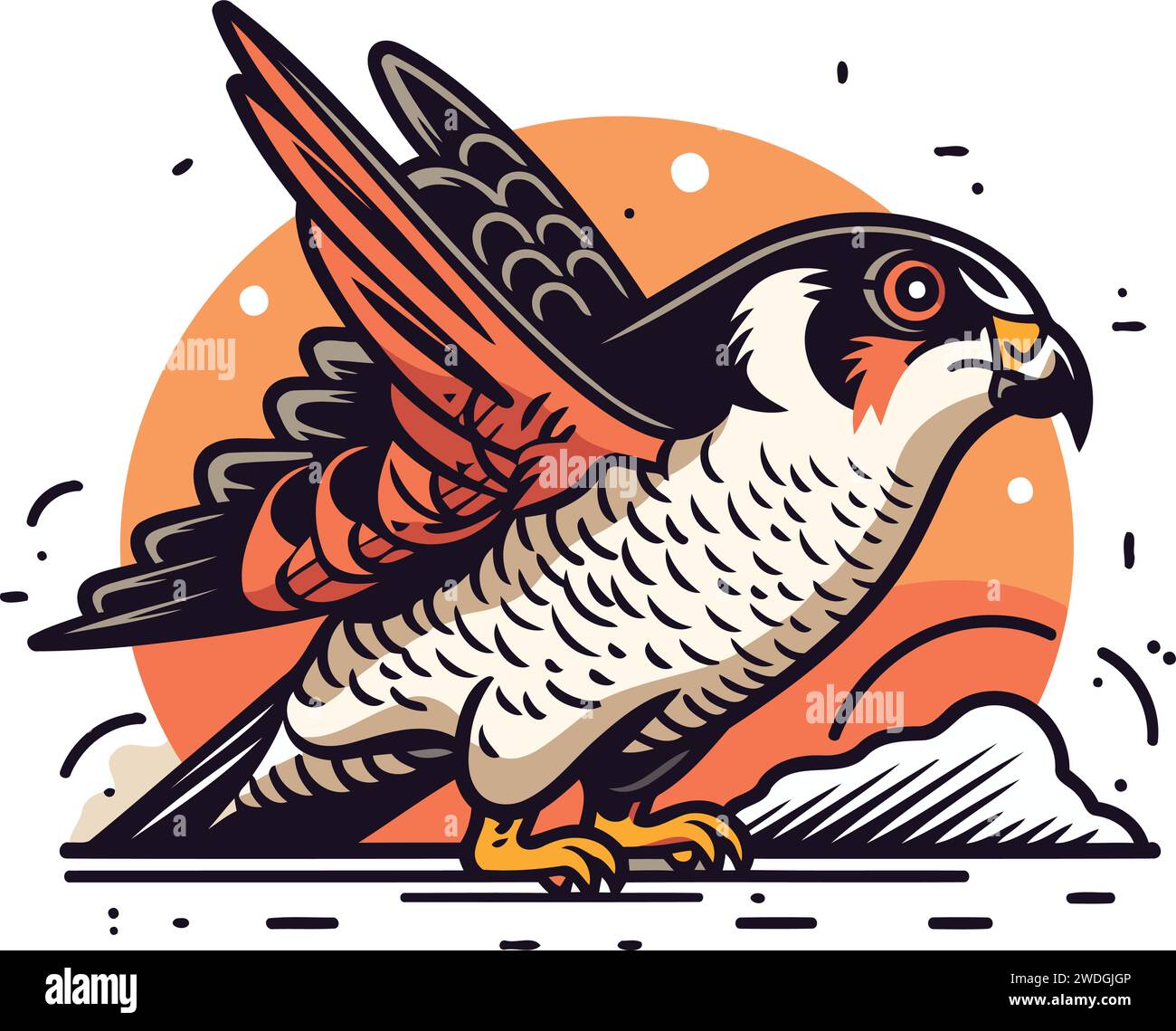 Peregrine falcon icon vector vectors Cut Out Stock Images & Pictures ...