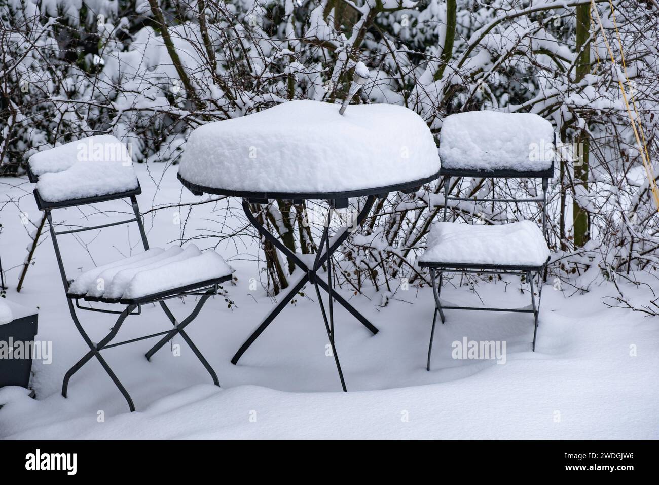 Starker Schneefall in Aachen am 18. Januar 2024. GERMANY - AACHEN ...