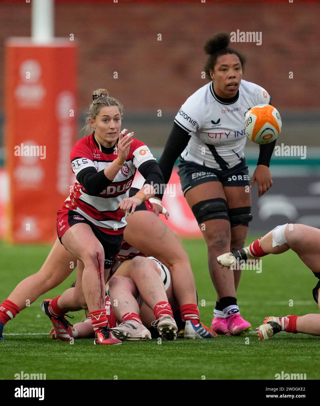 Gloucester,UK, 20 Jan 2024 Natasha Mo Hunt )Gloucester) passes ball ...