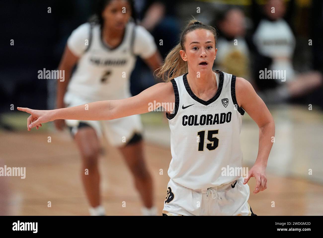 Colorado guard Kindyll Wetta (15) in the second half of an NCAA college ...