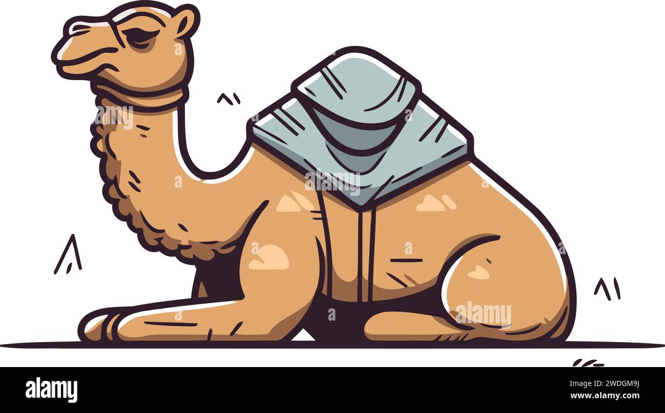 Camel sitting Stock Vector Images - Alamy