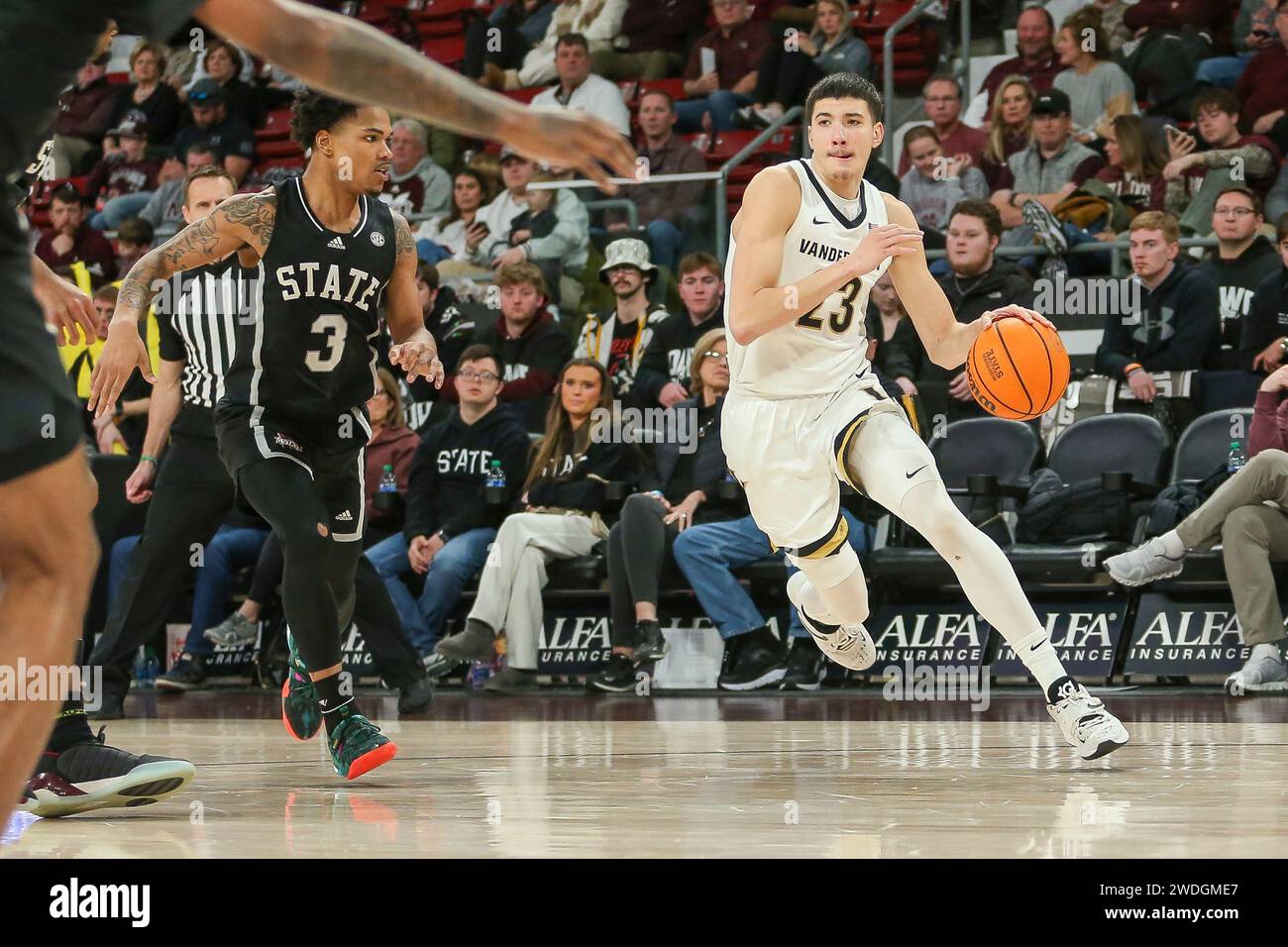 STARKVILLE, MS - JANUARY 20: Vanderbilt Commodores guard Jason Rivera ...