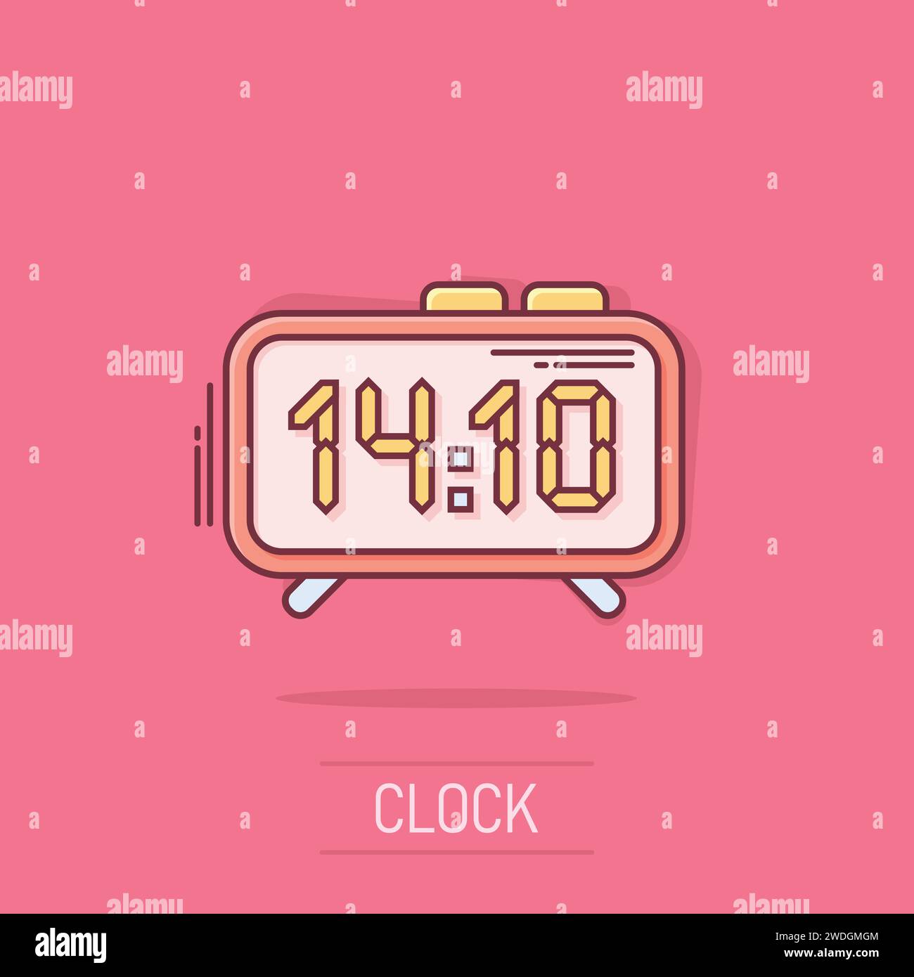 Clock sign icon in comic style. Time management vector cartoon ...