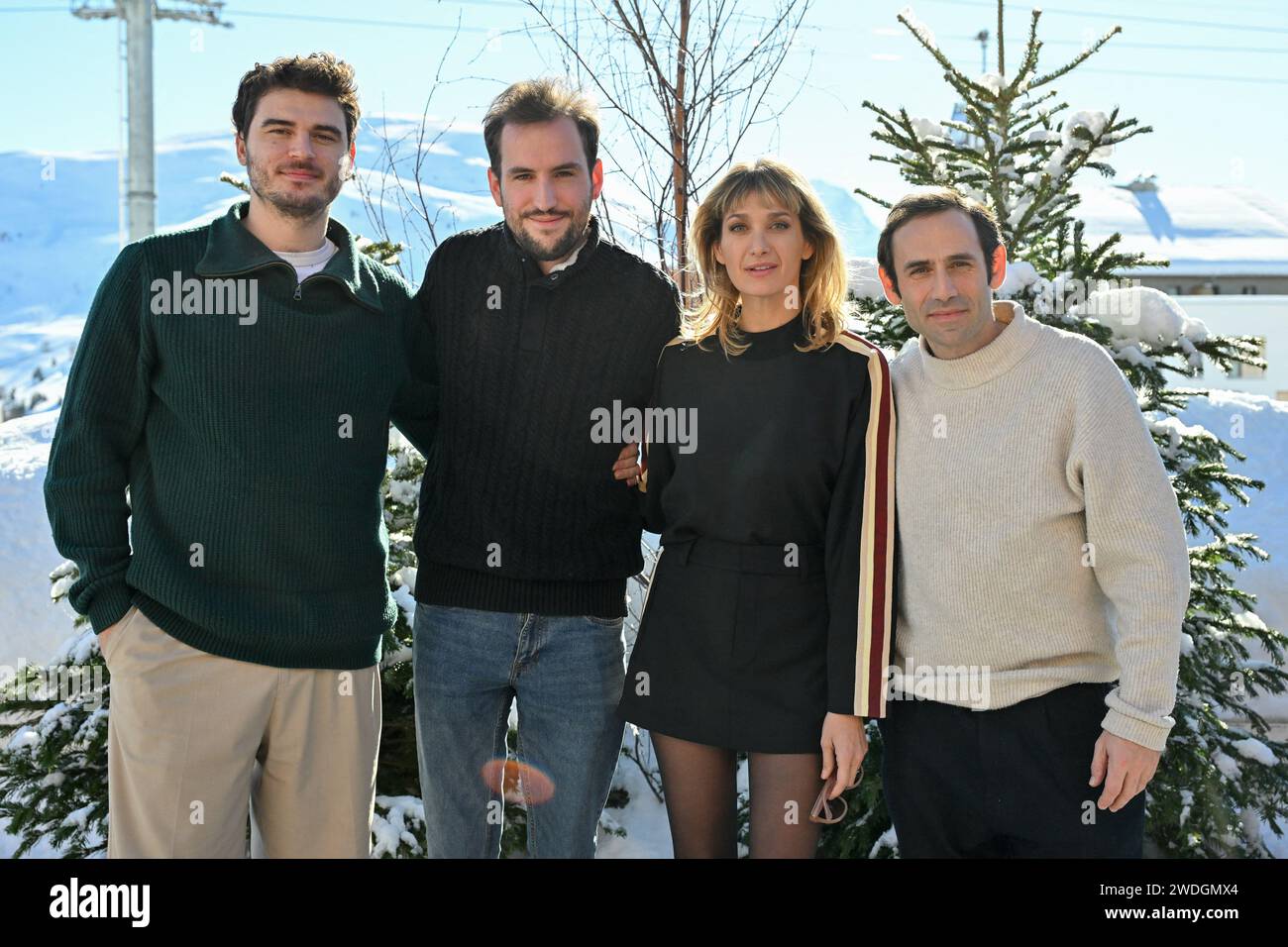 Alpe d Huez, France. 20 January, 2024. Maxime Azzopardi, Adrien Guedra ...