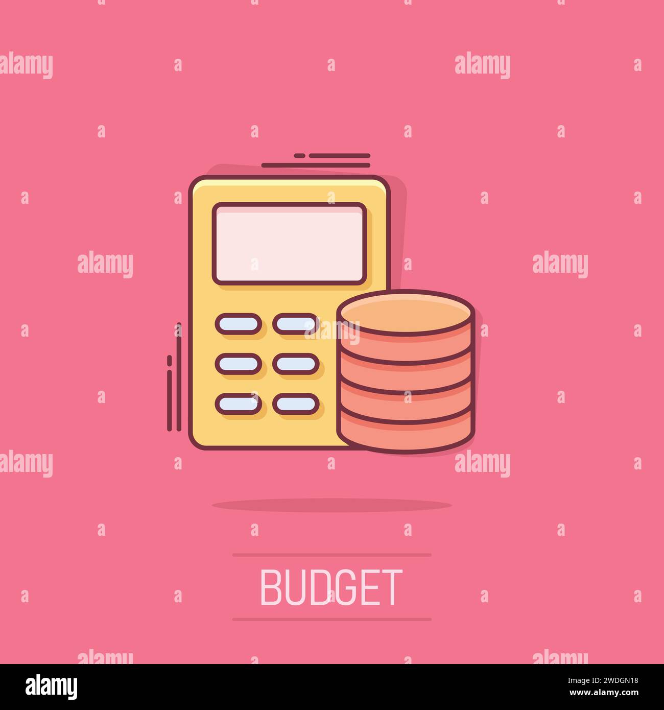Money calculation icon in comic style. Budget banking vector cartoon ...