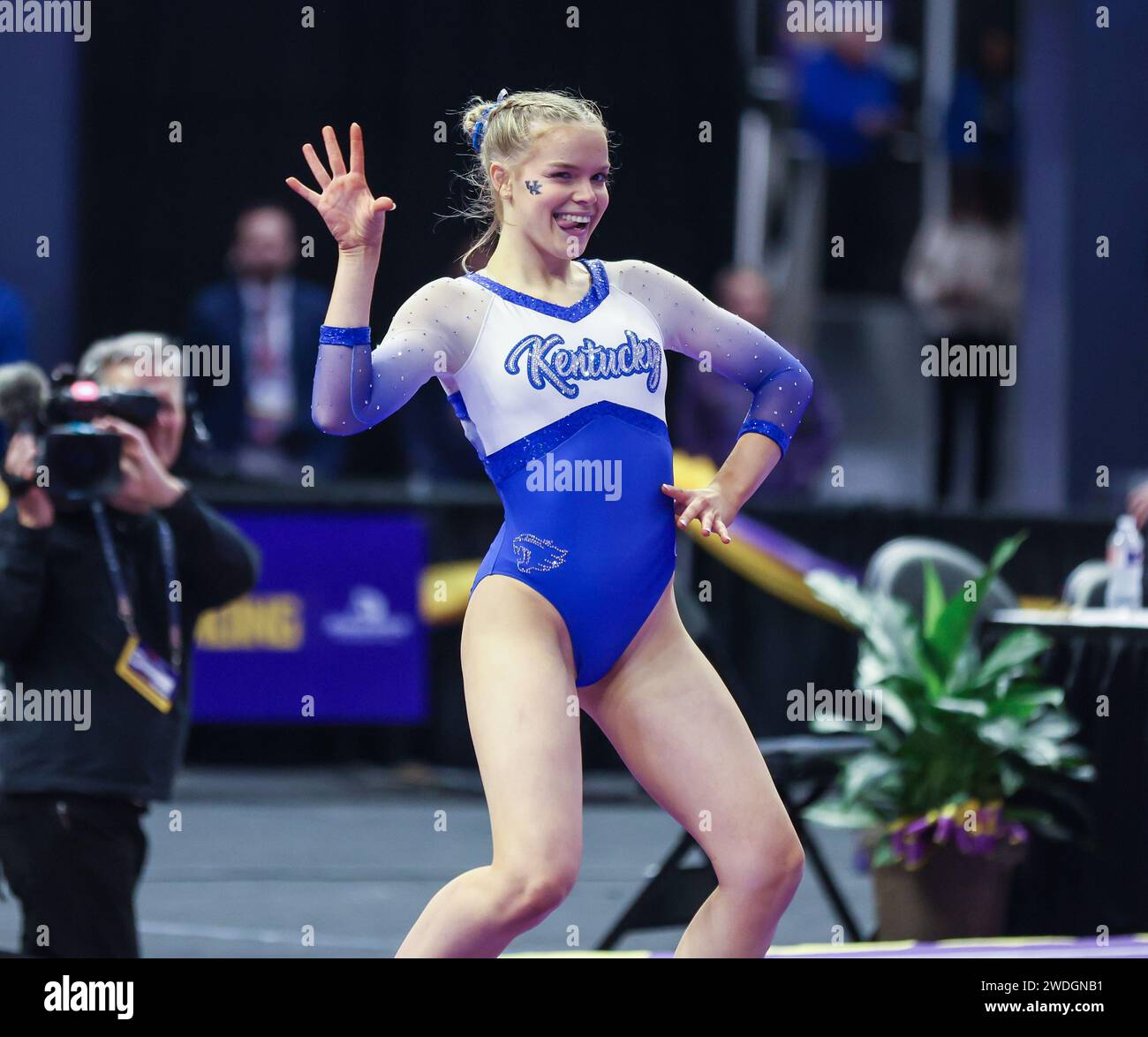 Baton Rouge, LA, USA. 19th Jan, 2024. Kentucky's Hailey Davis dances ...