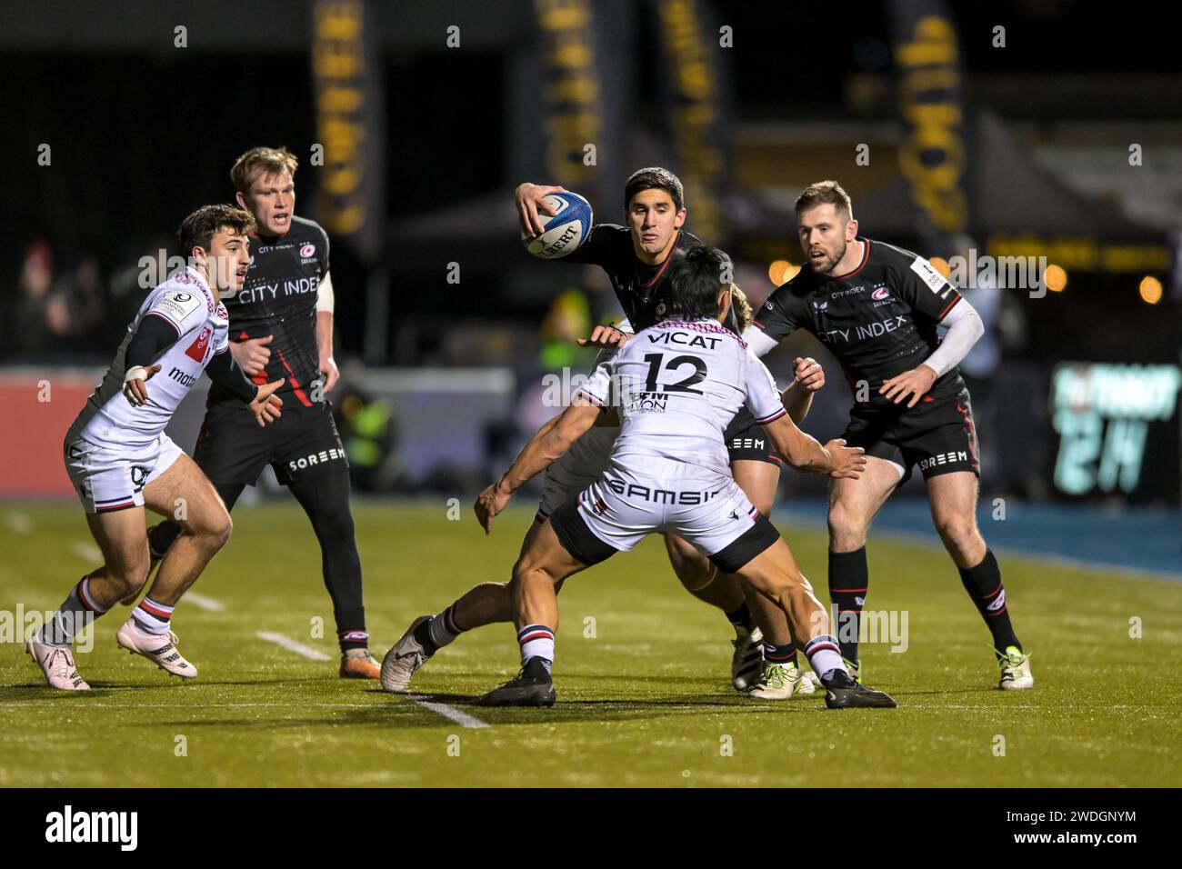 London, England on 20 January 2024. Juan Martin Gonzalez of Saracens ...
