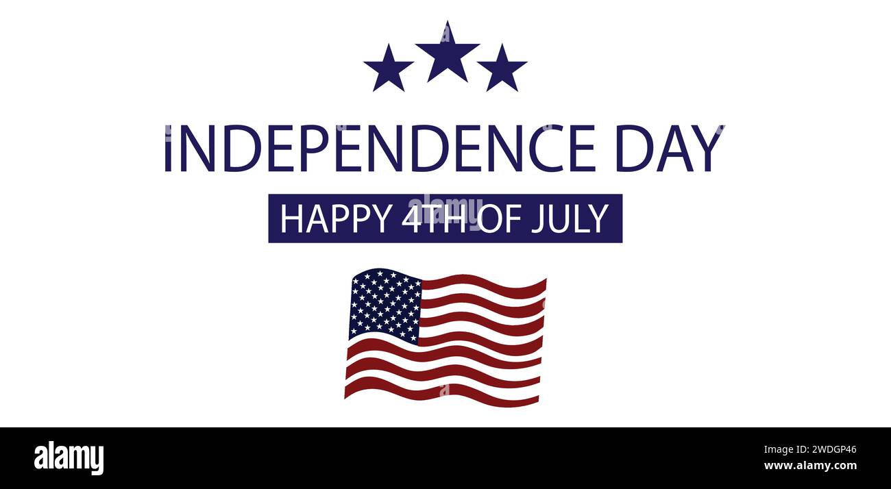 Happy Independence Day 4th Of July Usa Text Design Stock Vector Image ...
