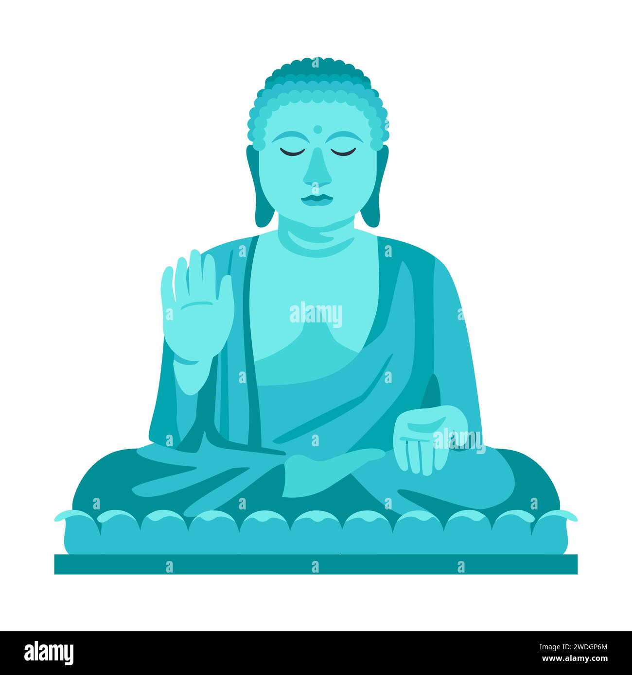 Buddha statue - modern flat design style single isolated image Stock ...
