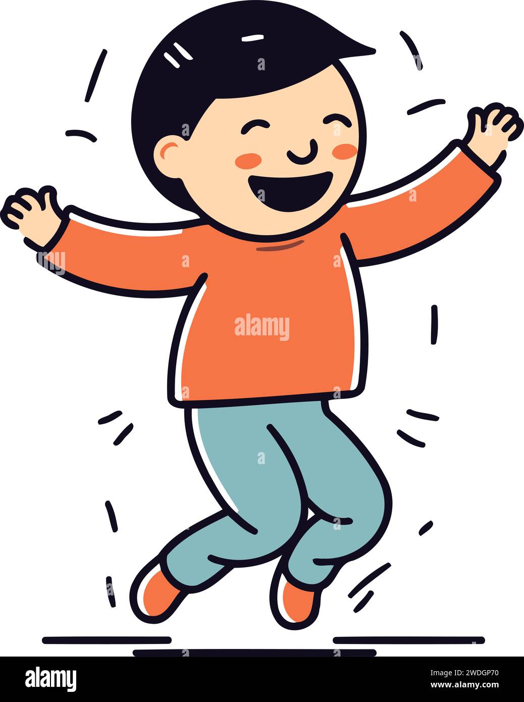 Little boy jumping Stock Vector Images - Alamy