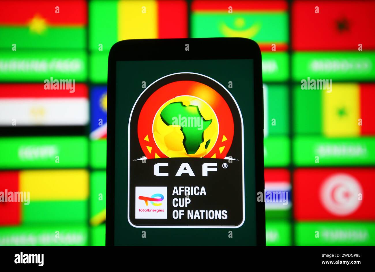Ukraine. 19th Jan, 2024. In this photo illustration, the Africa Cup of ...