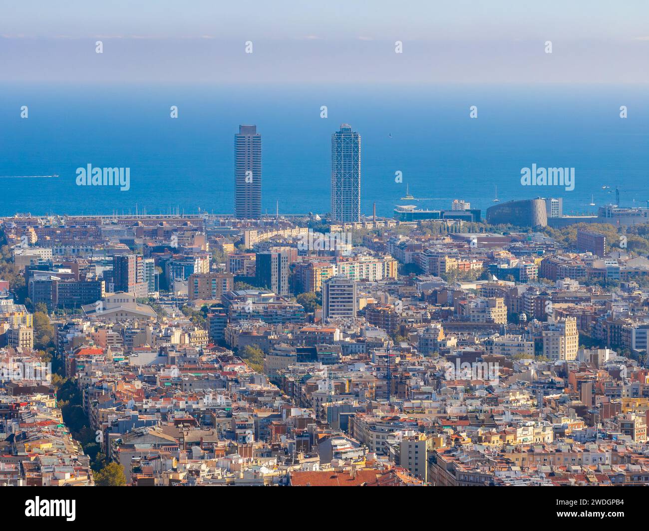 Aerial view of Barcelona City Skyline Stock Photo - Alamy
