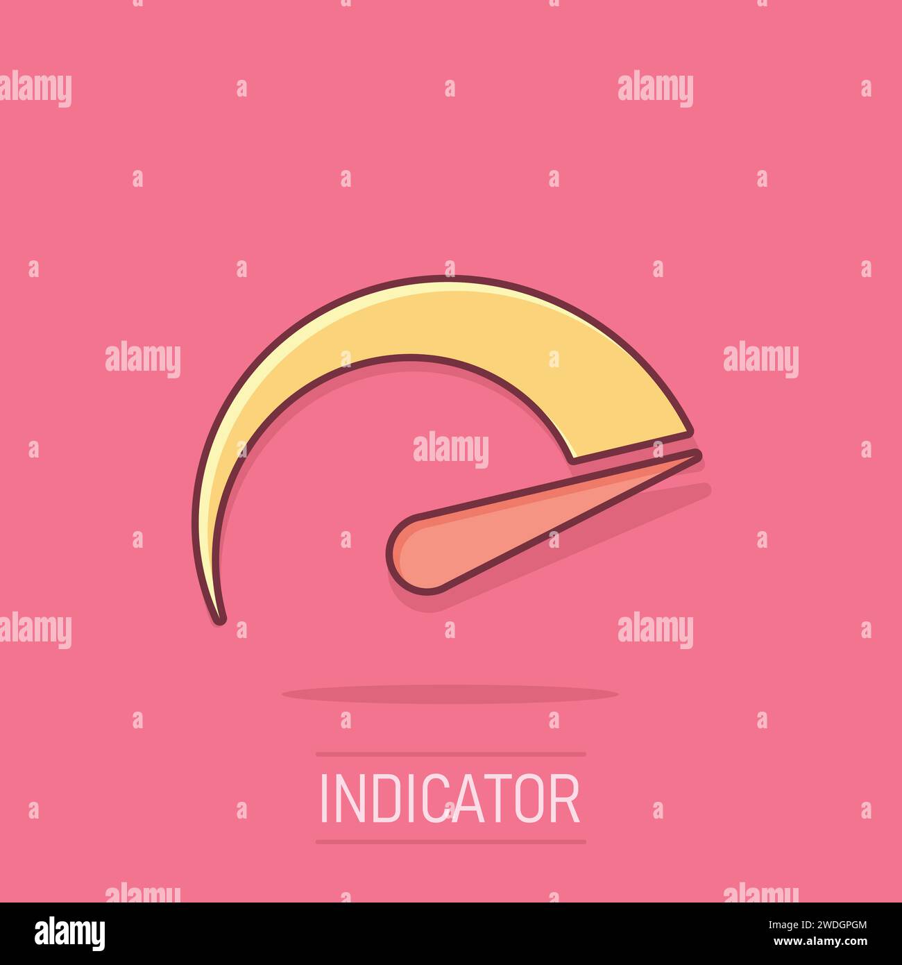 Speedometer level sign icon in comic style. Accelerate vector cartoon ...