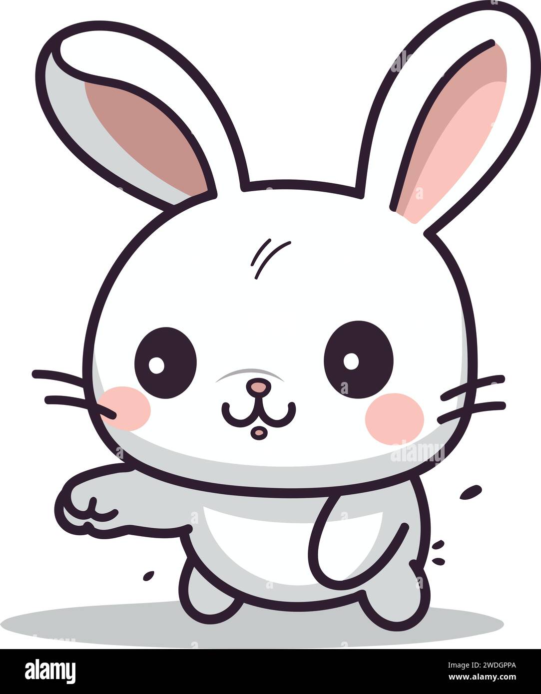 cute rabbit running cartoon vector illustration eps10 graphic design ...