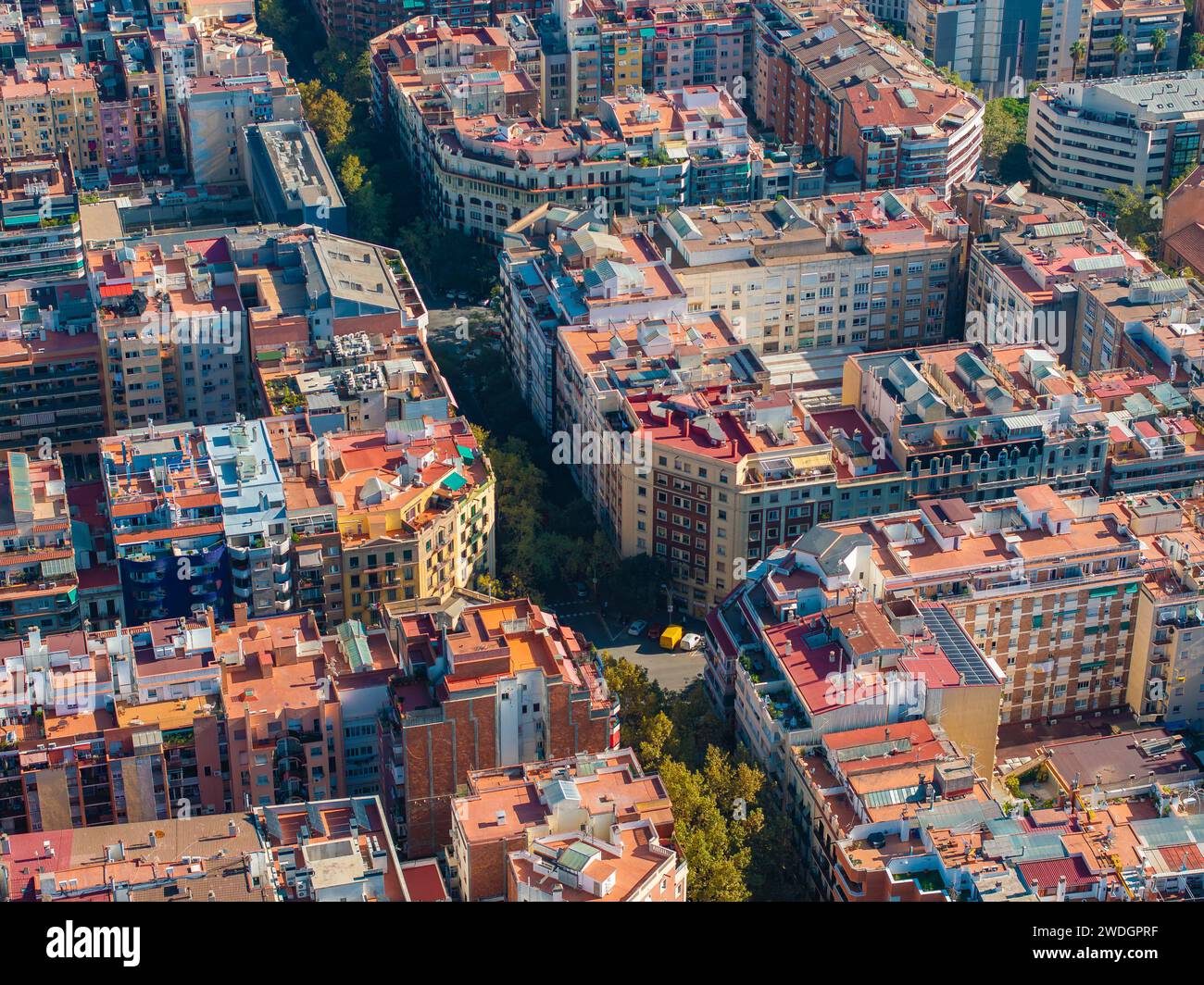 Aerial view of Barcelona City Skyline Stock Photo - Alamy