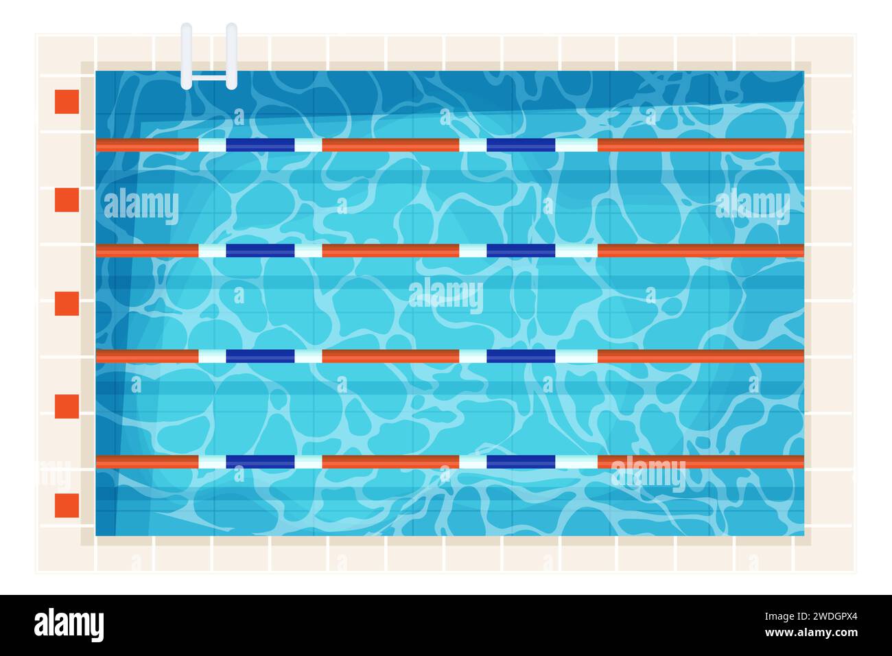 Swimming pool sport professional top view with clean blue water in ...