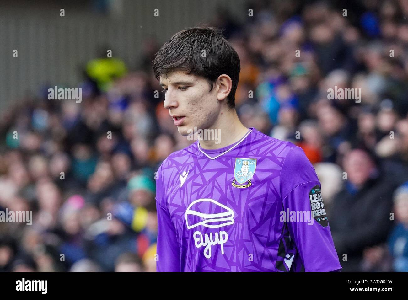 Sheffield, UK. 20th Jan, 2024. Sheffield Wednesday goalkeeper James ...