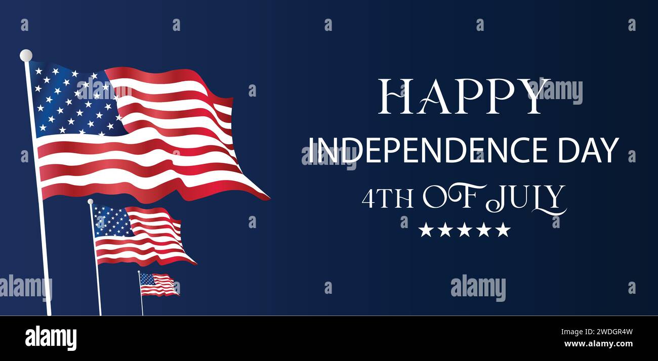 Happy Independence Day 4th Of July Usa Text Design Stock Vector Image ...