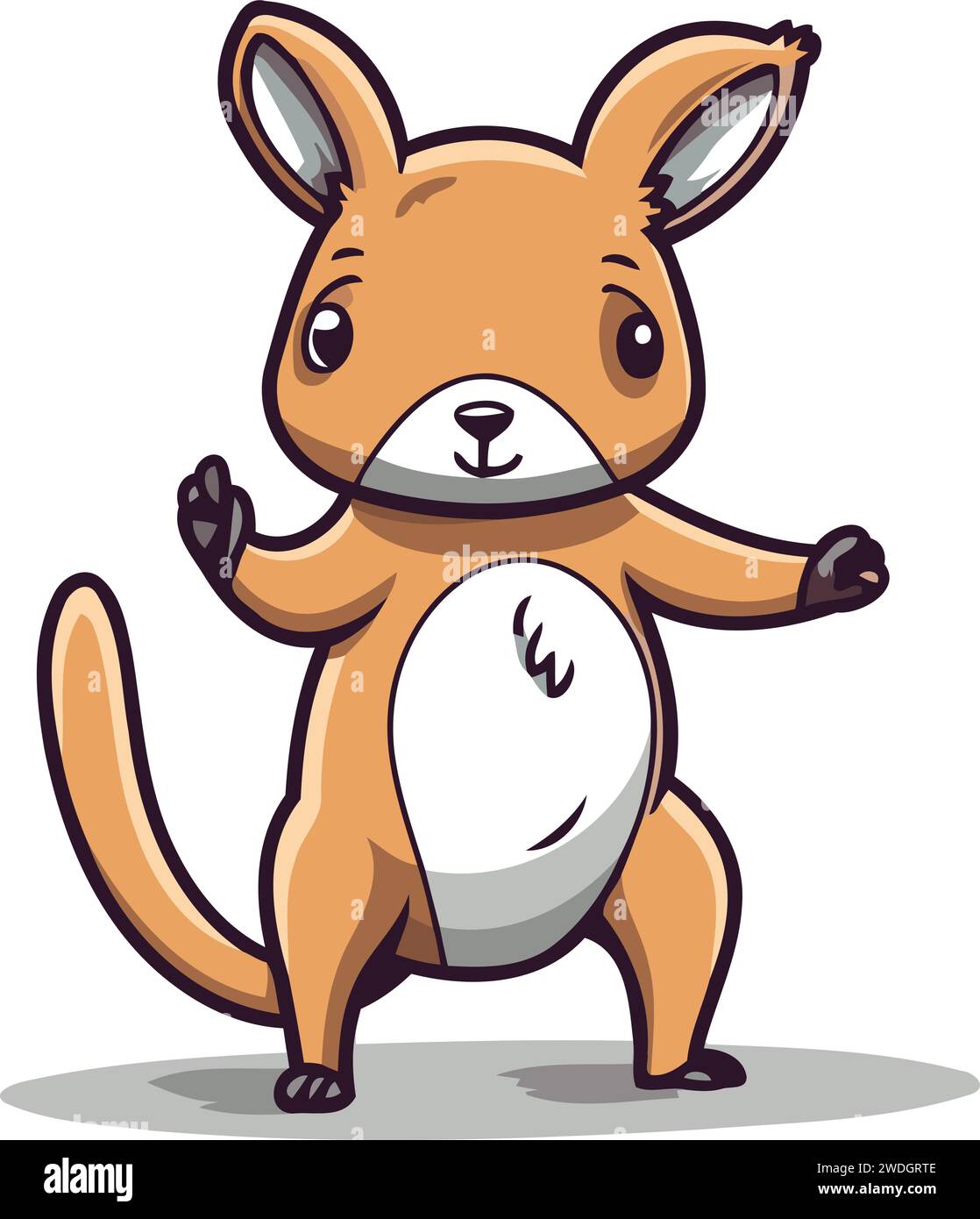 Kangaroo character cartoon isolated on a white background vector ...
